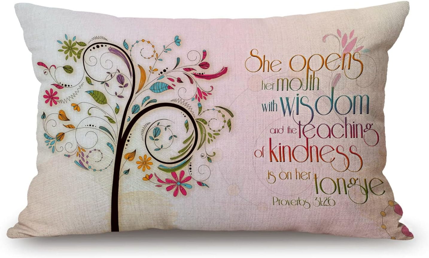Inspirational Christian Bible Verse Proberbs Quotes Farmhouse Oblong ...