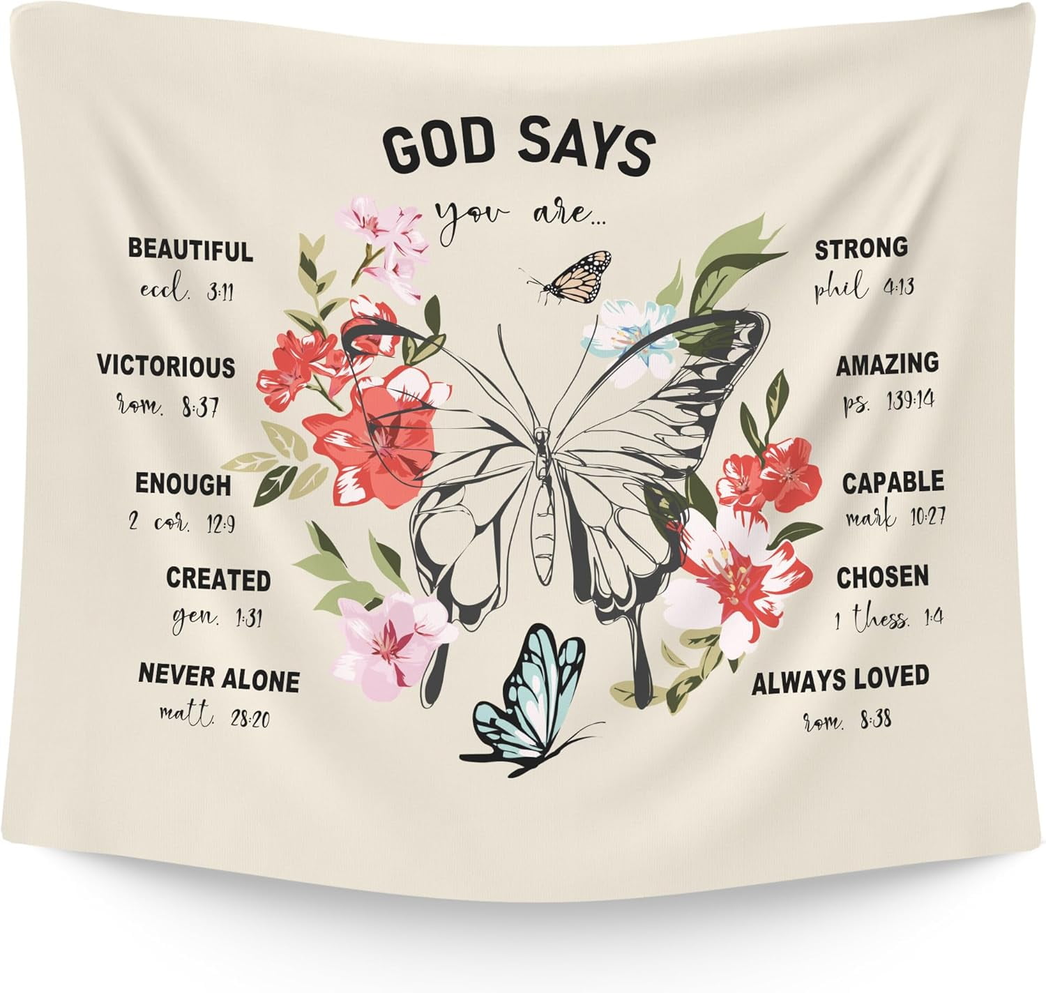 Inspirational Christian Bible Verse Quotes Hanging Wall Tapestry ...