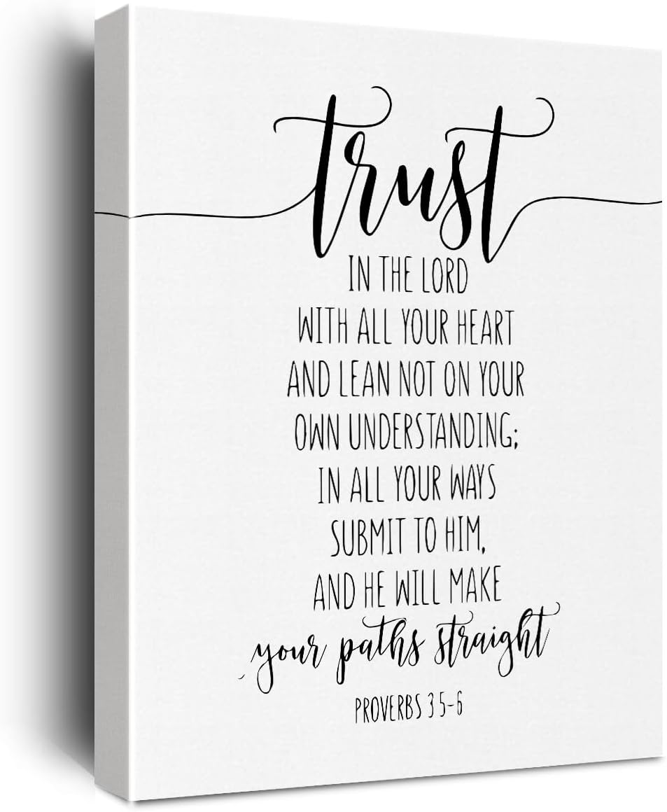 Inspirational Christian Canvas Wall Art Framed Positive Religious Gifts ...