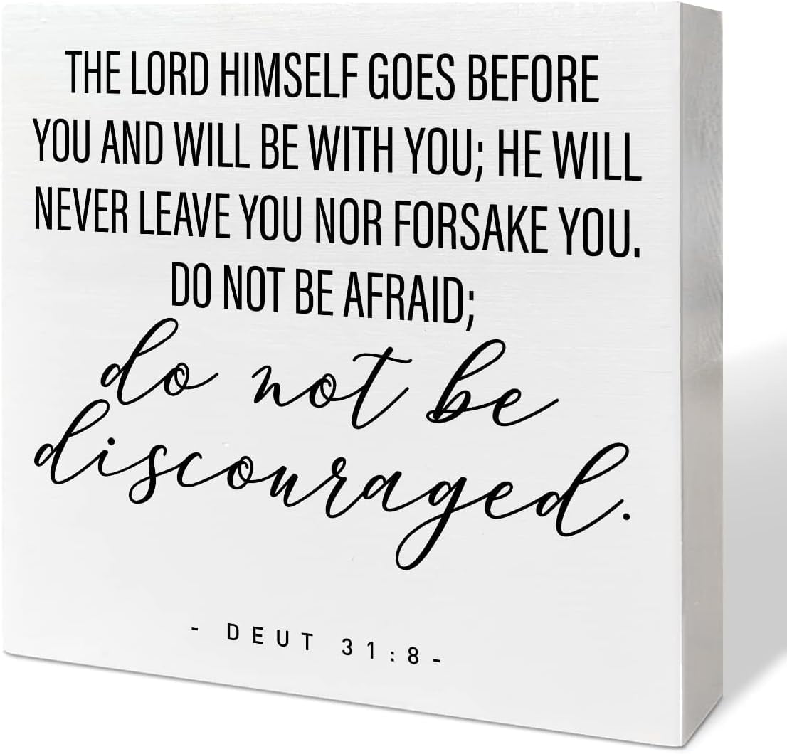 Inspirational Christian Desk Box Sign Decor, The Lord Himself Goes ...