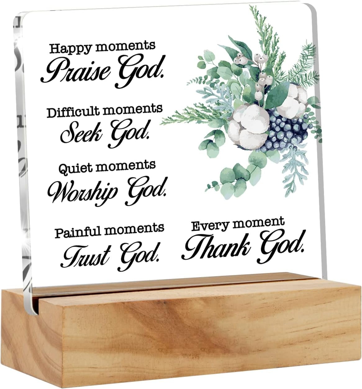 Inspirational Christian Gift Bible Verse Happy Moment Praise God Desk ...
