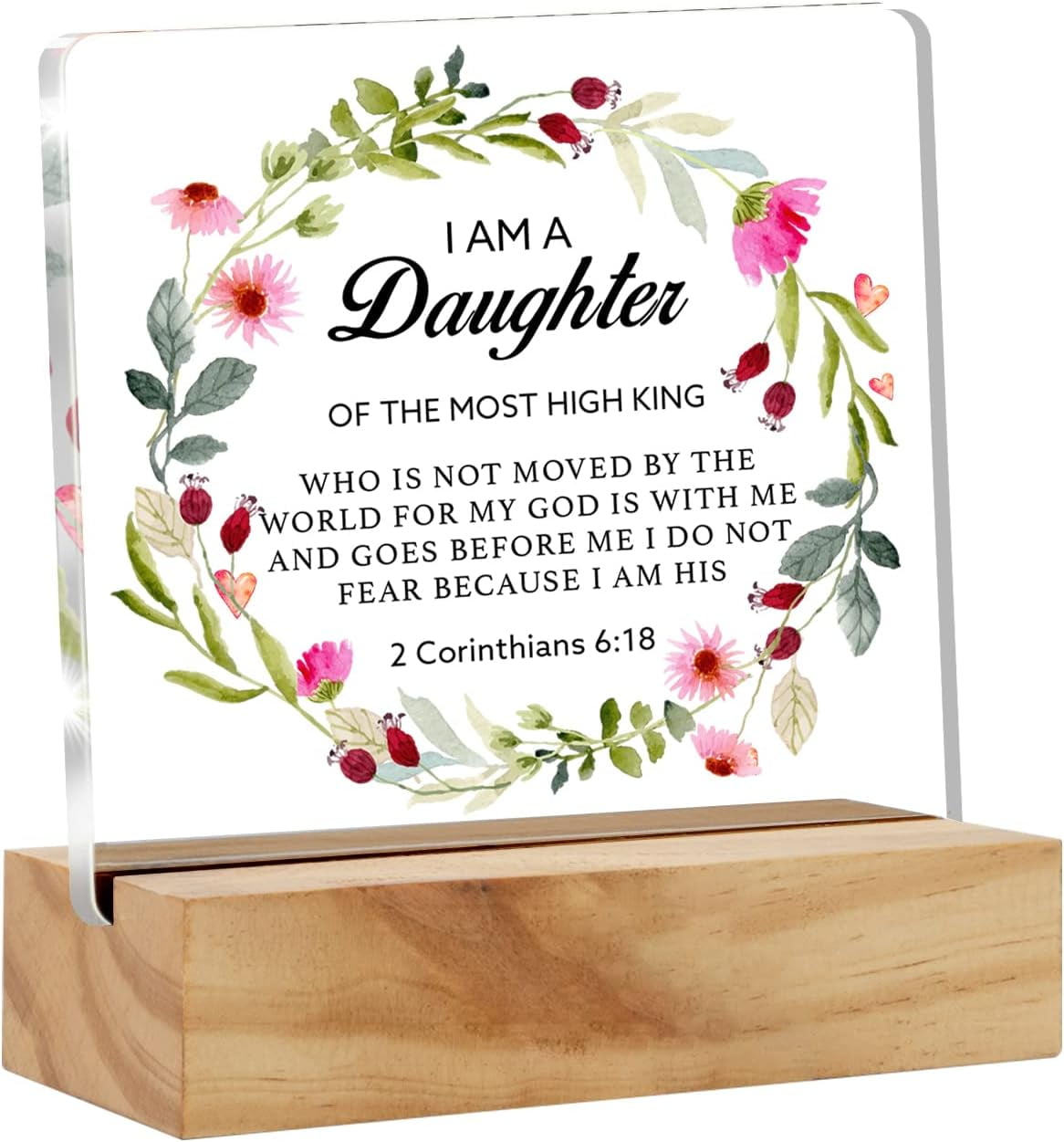 Inspirational Christian Gifts Bible Verse Desk Decor I am a Daughter of ...
