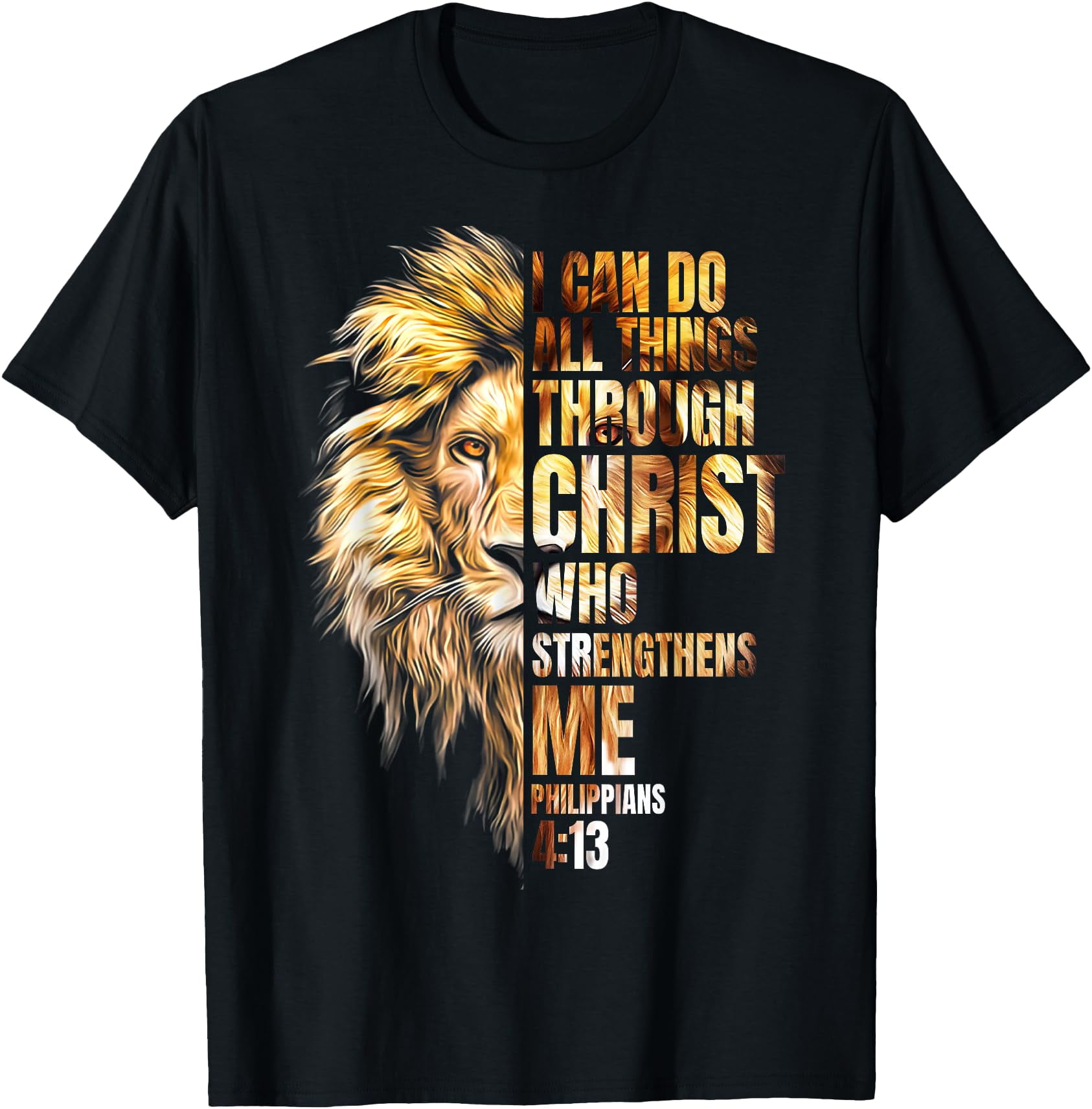Inspirational Christian Lion "I Can Do All Things Through Christ ...