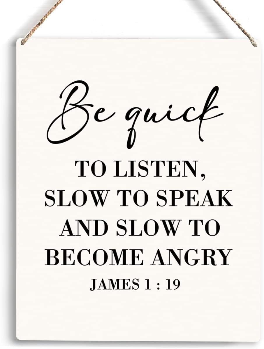 Inspirational Christian Wall Decor Be Quick To Listen Slow To Speak ...