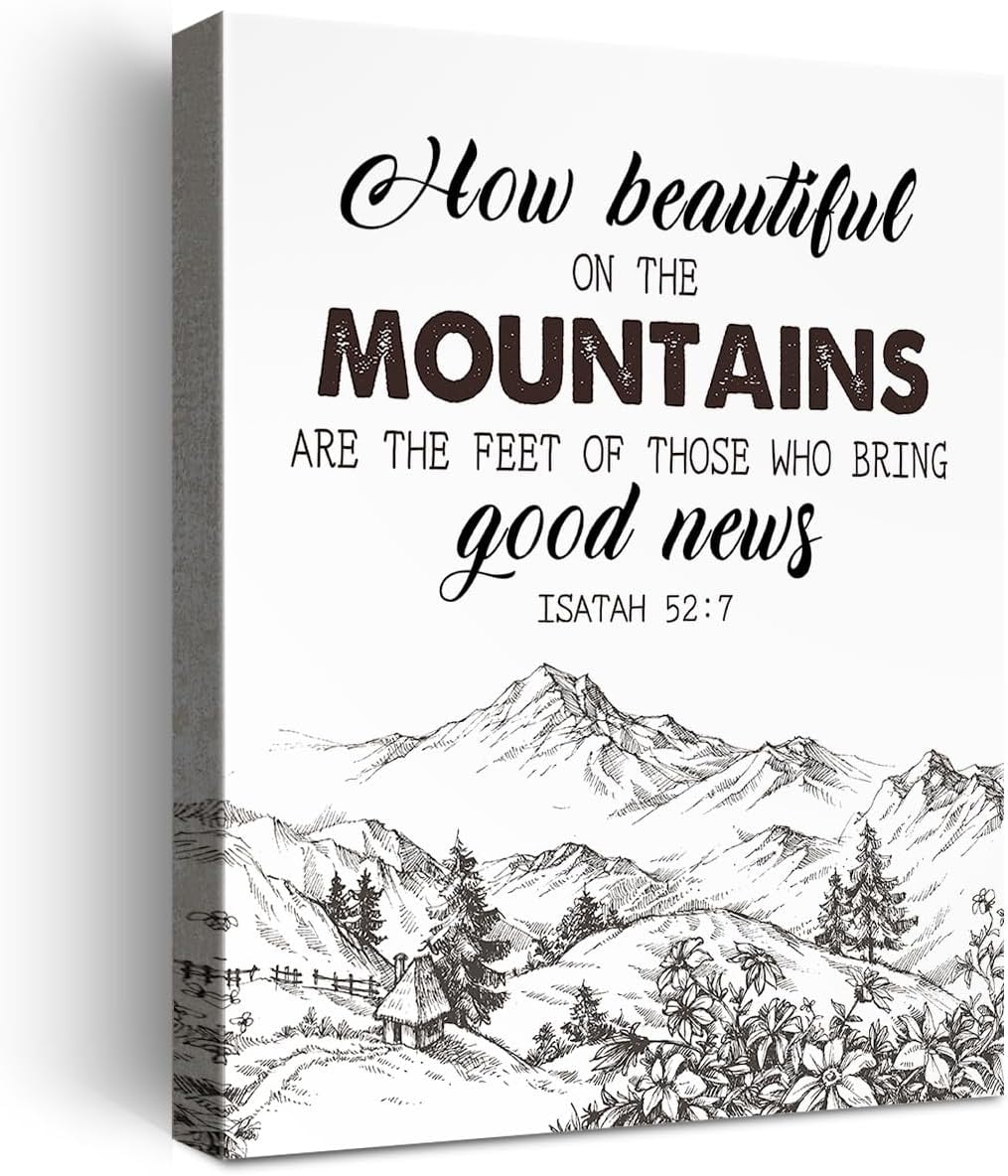 Inspirational Christian Wall Decor,How Beautiful on the Mountains are ...