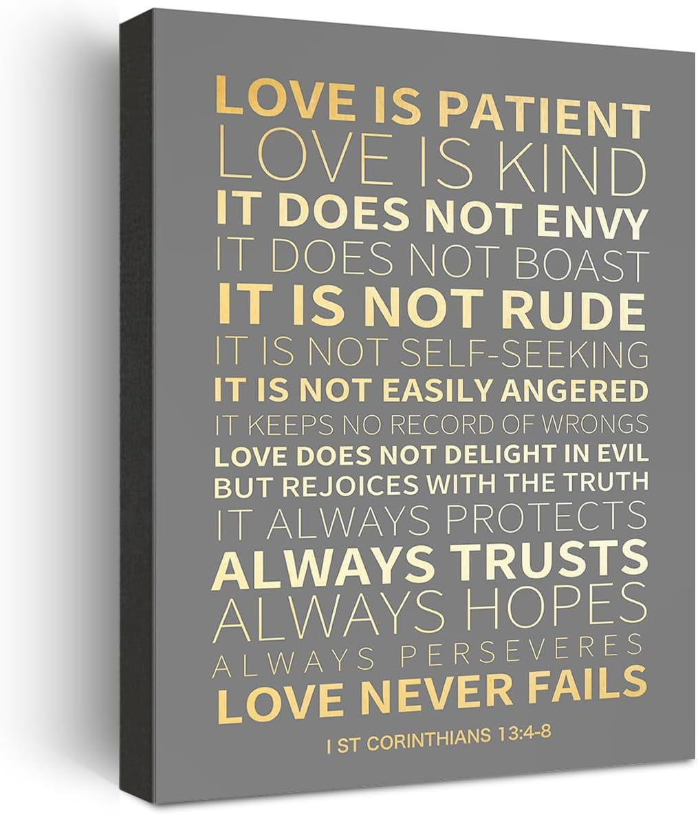 Inspirational Christian Wall Decor,Love is Never Fails 1 Corinthians 13 ...