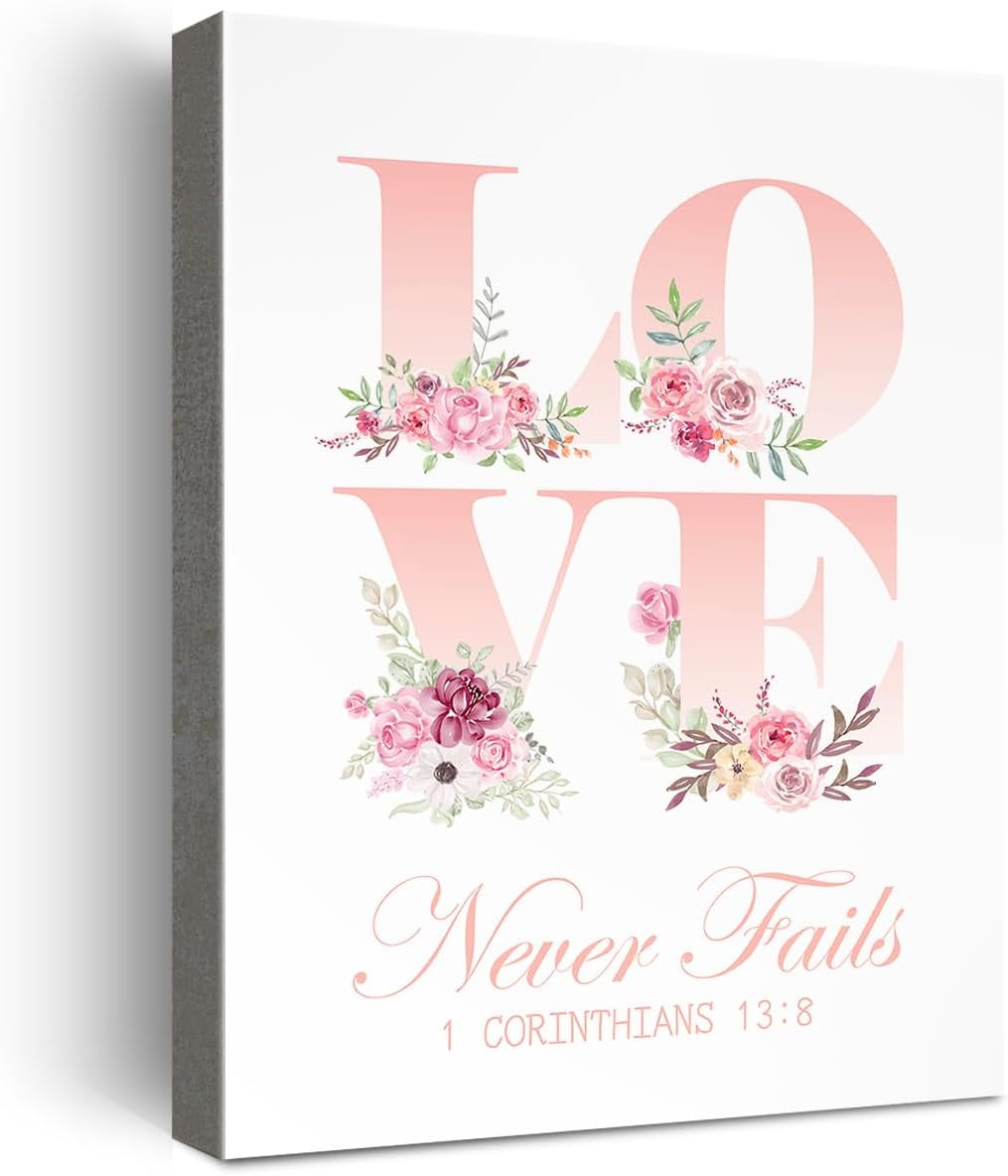 Inspirational Christian Wall Decor,Love is Never Fails 1 Corinthians 13 ...