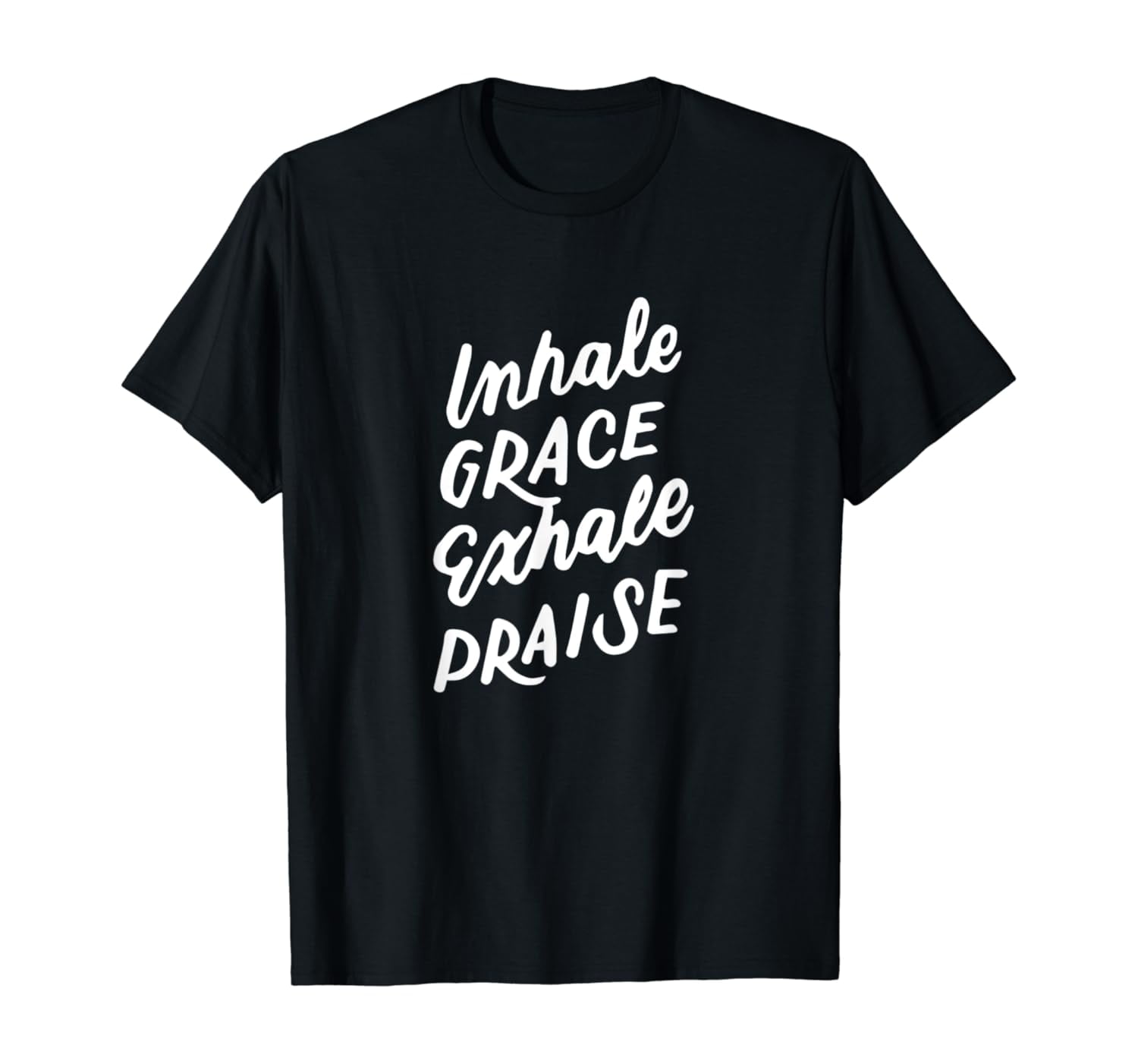 Inspirational Christian Yoga Pun, Inhale Grace Exhale Praise T-Shirt ...