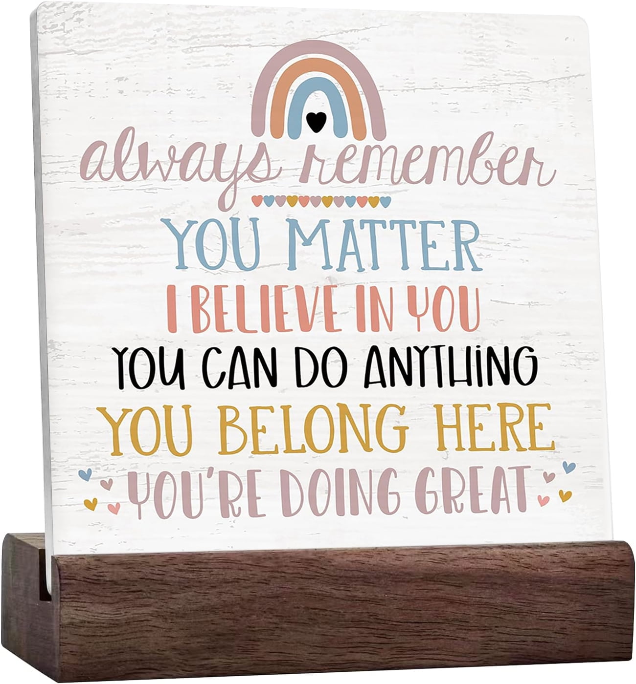 Inspirational Classroom Ceramic Table Plaque Desk Decor, Watercolor ...