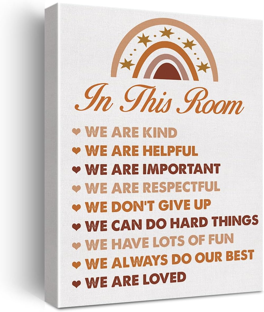 Inspirational Classroom Wall Art Decor Boho Diversity Canvas Painting ...