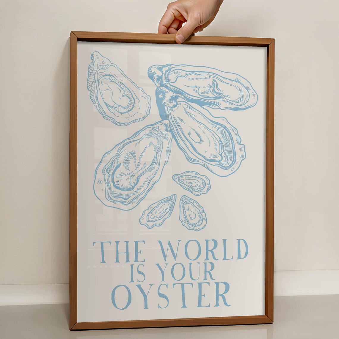 Inspirational Coastal Wall Art Poster, The World Is Your Oyster ...