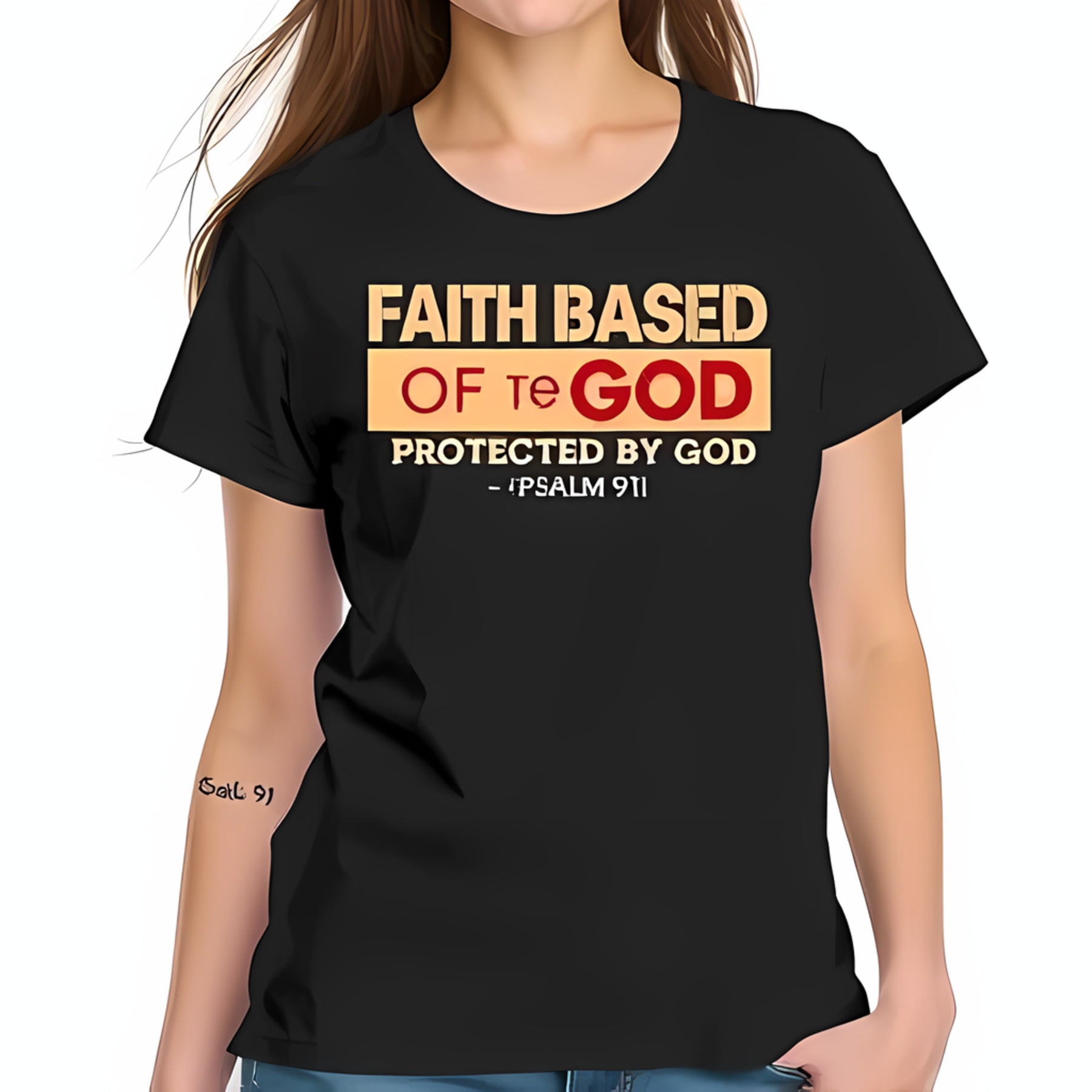 Inspirational Cotton Short Sleeve T-Shirt - " FAITH BASED OF te GOD ...