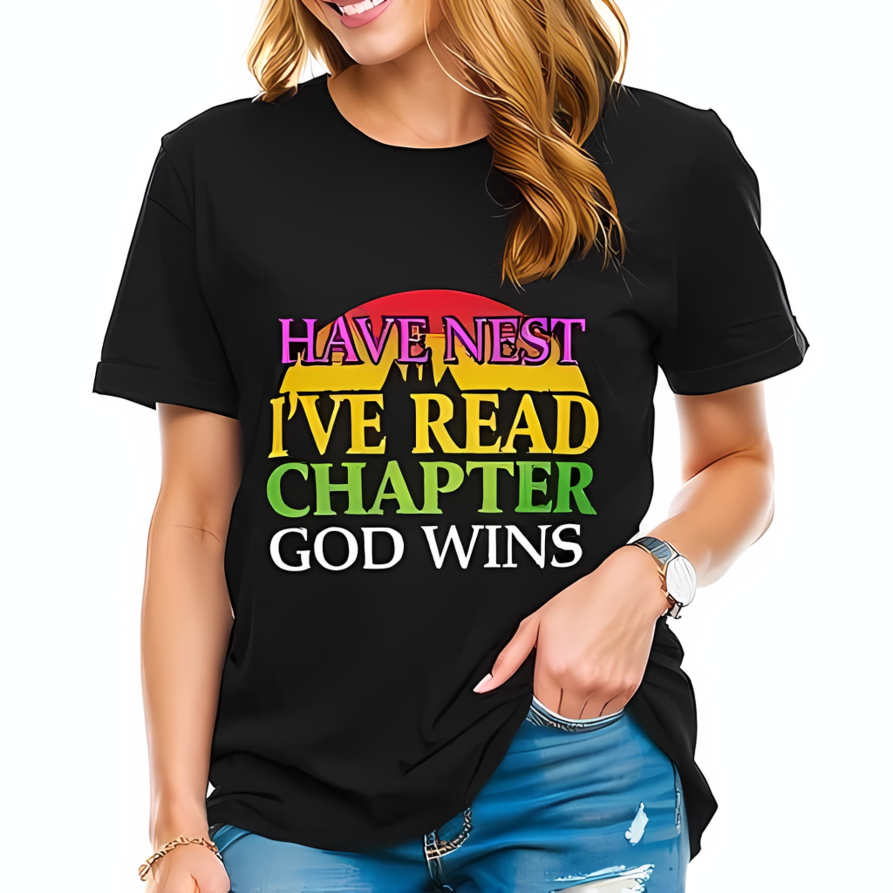 Inspirational Cotton Short Sleeve T-Shirt - " Have Faith I've Read the ...