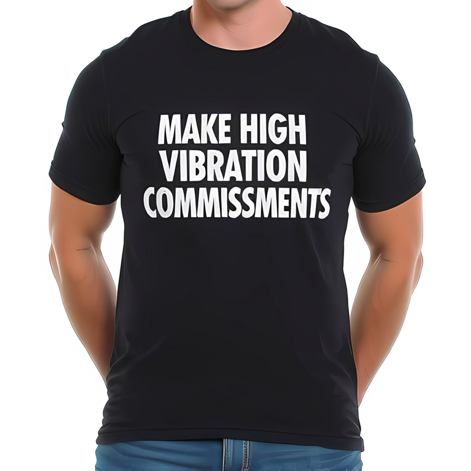 Inspirational Cotton Short Sleeve T-Shirt - " MAKE HIGH VIBRATION ...