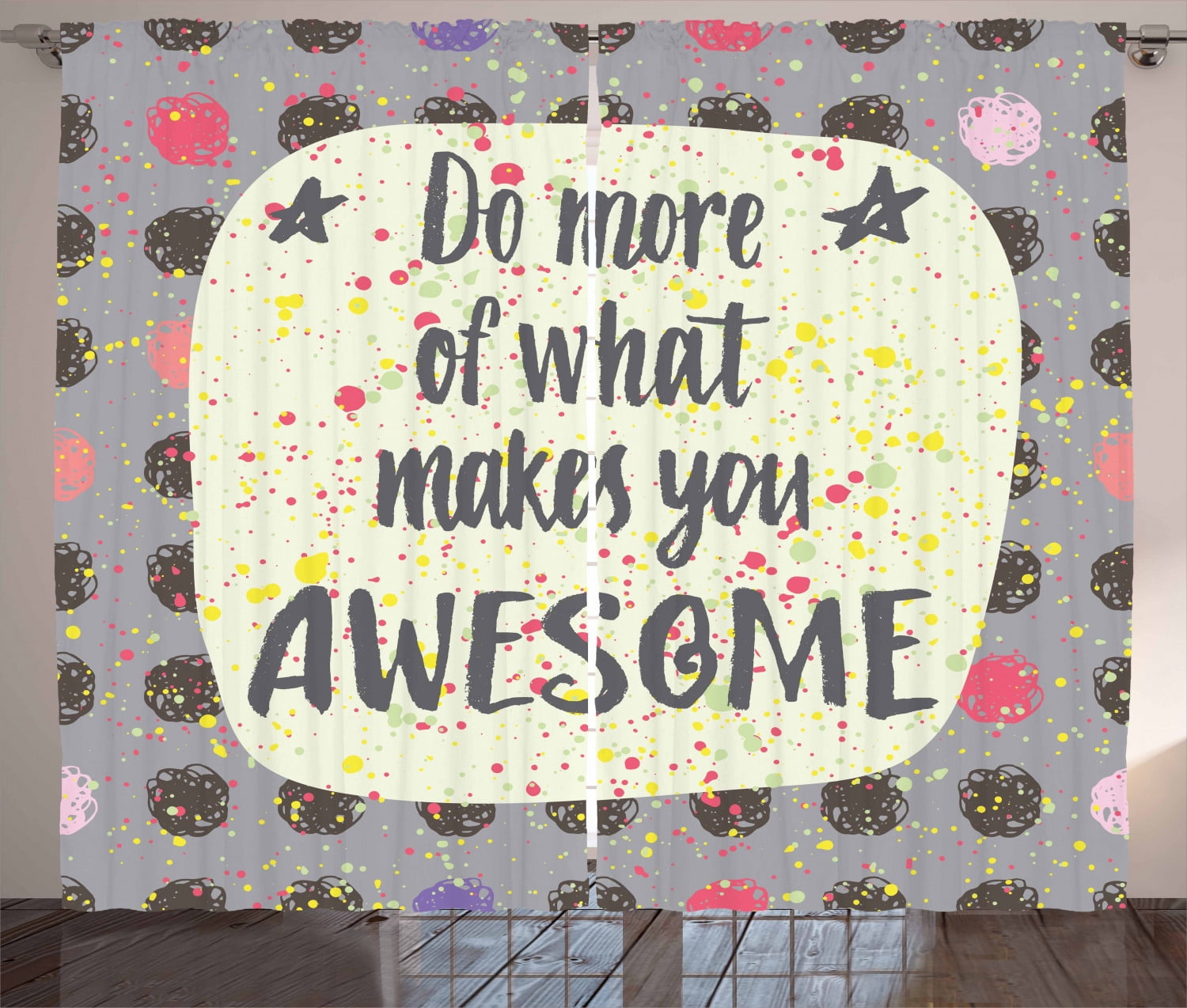 Ambesonne Inspirational Curtains 2 Panel Set, Hand Lettering Sign, 108 ...