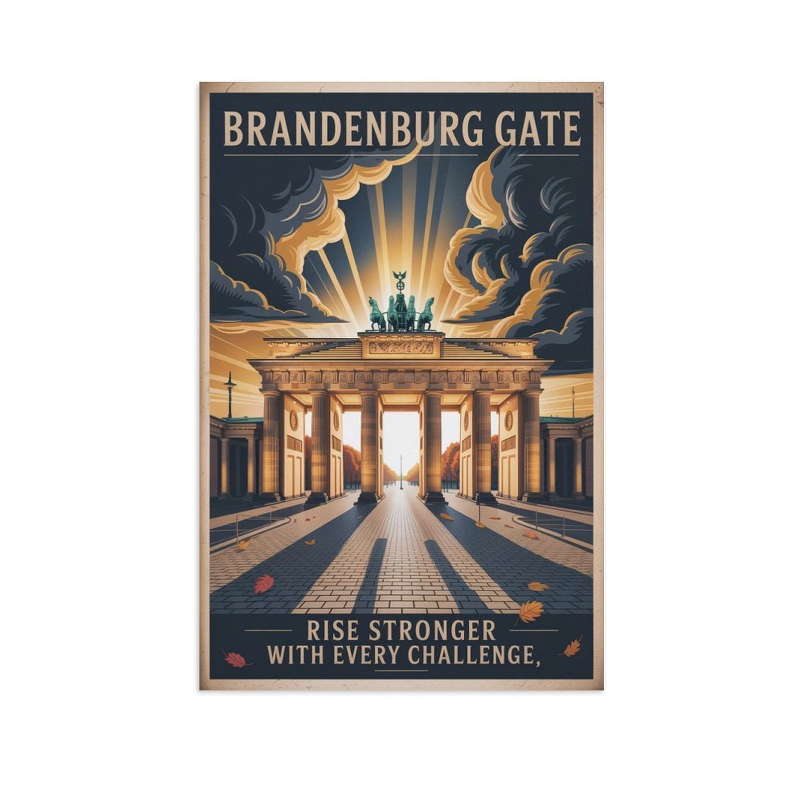 Inspirational Décor Brandenburg Gate Motivational Poster Rise Stronger ...