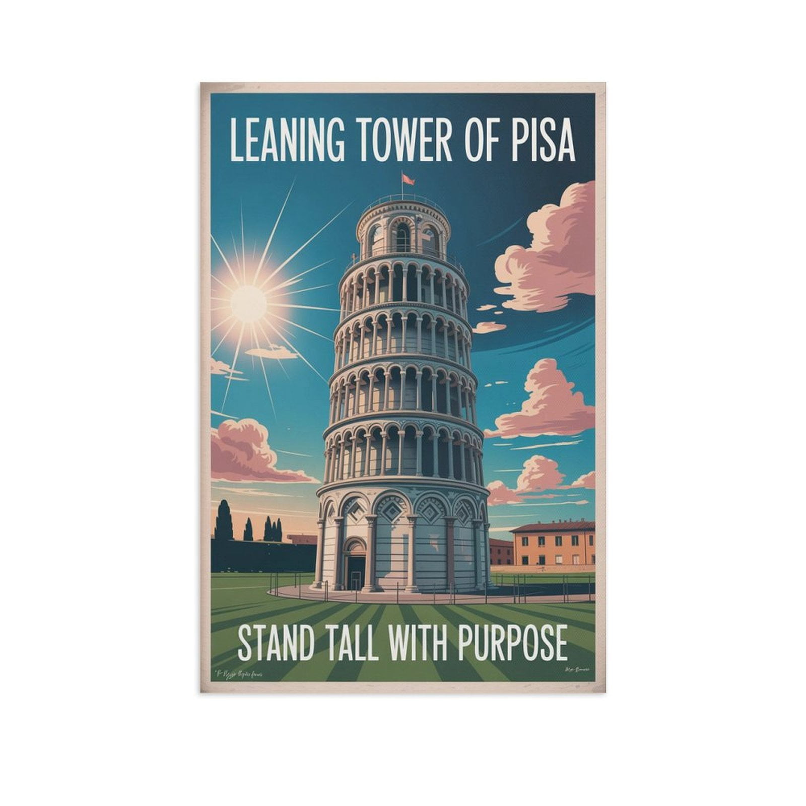Inspirational Décor Leaning Tower of Pisa Motivational Poster Stand ...