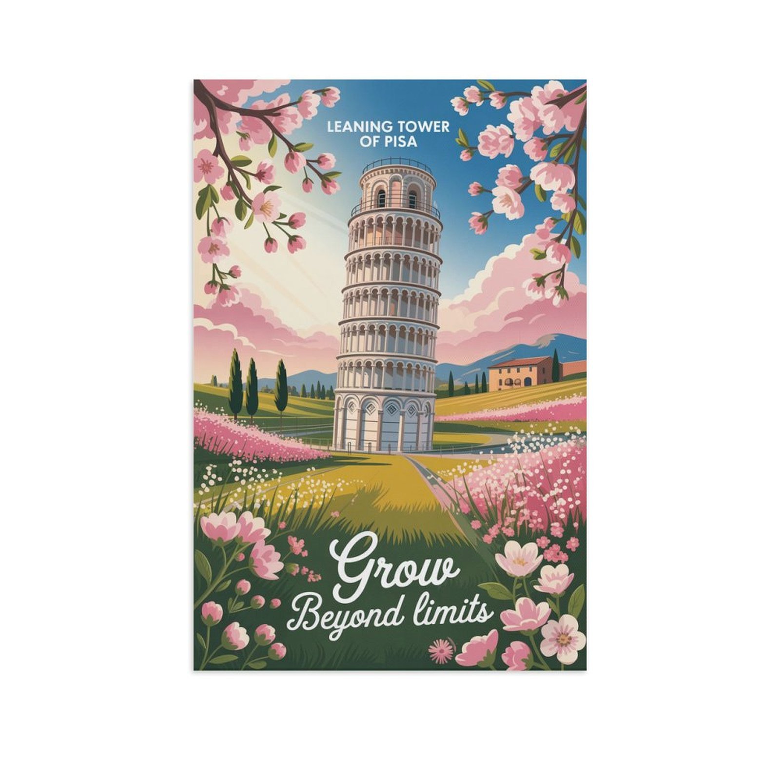Inspirational Décor Leaning Tower of Pisa Motivational Poster Grow ...