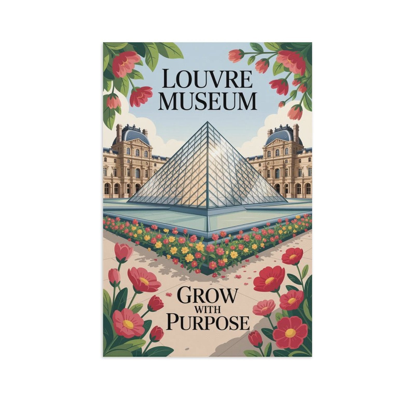 Inspirational Décor Louvre Museum Motivational Poster Grow with Purpose ...