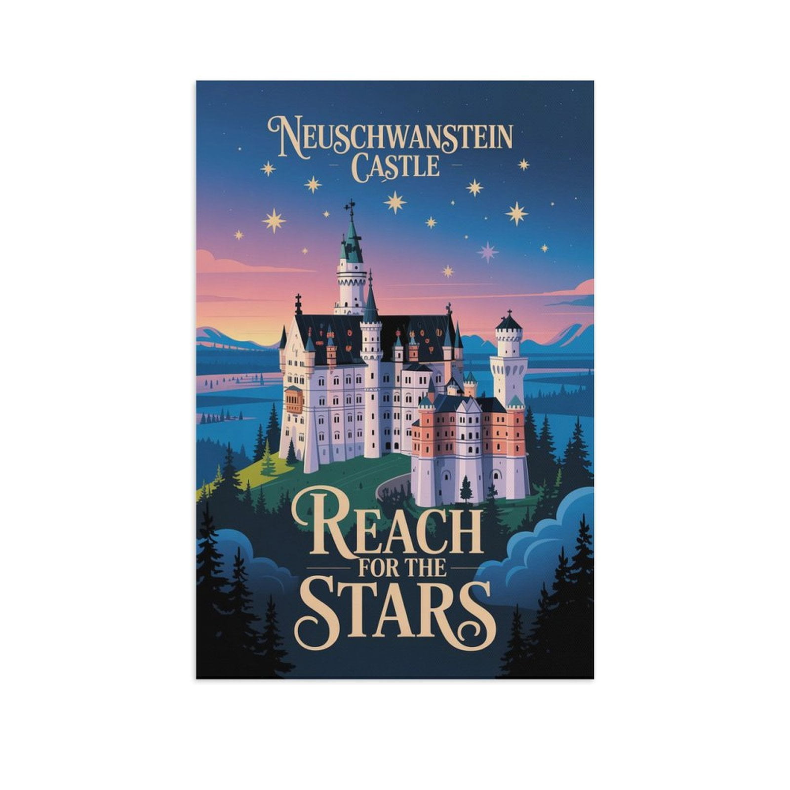 Inspirational Décor Neuschwanstein Castle Motivational Poster Reach for ...