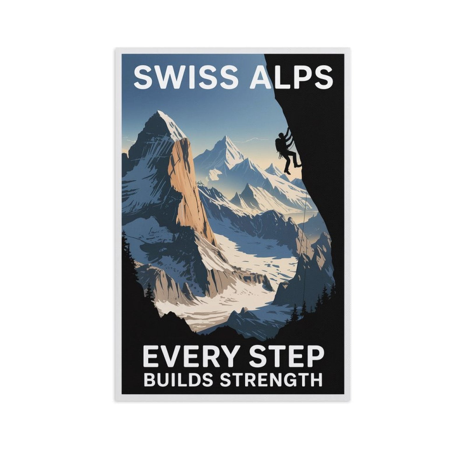 Inspirational Décor Swiss Alps Motivational Poster Every Step Builds ...