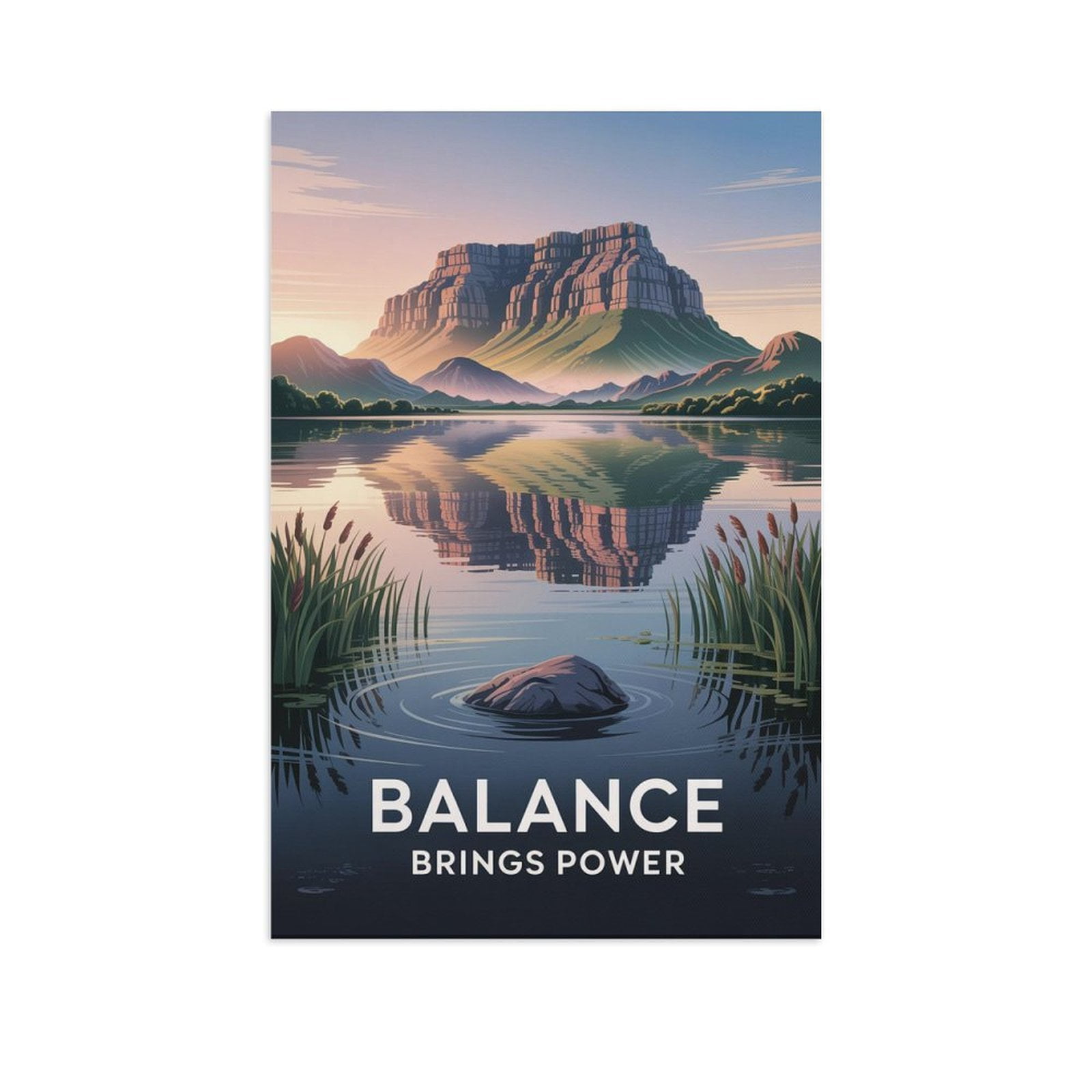 Inspirational Décor Table Mountain Motivational Poster Balance Brings ...