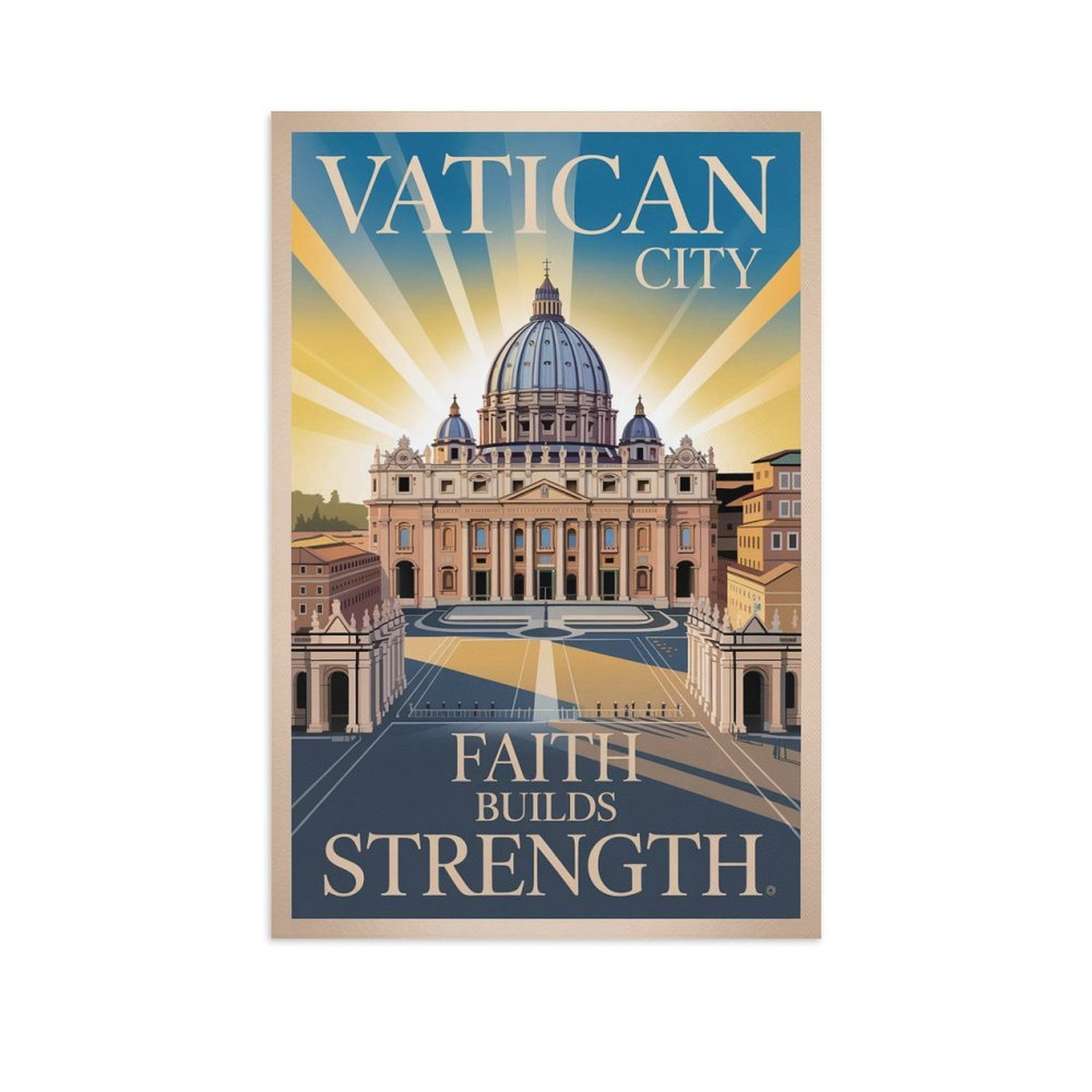 Inspirational Décor Vatican City Motivational Poster Faith Builds ...