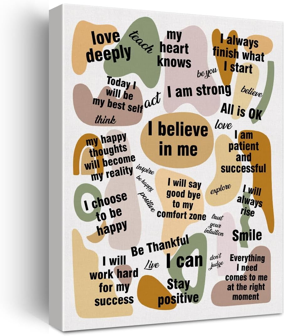 Inspirational Daily Affirmations Poster Canvas Wall Art for Nursery ...