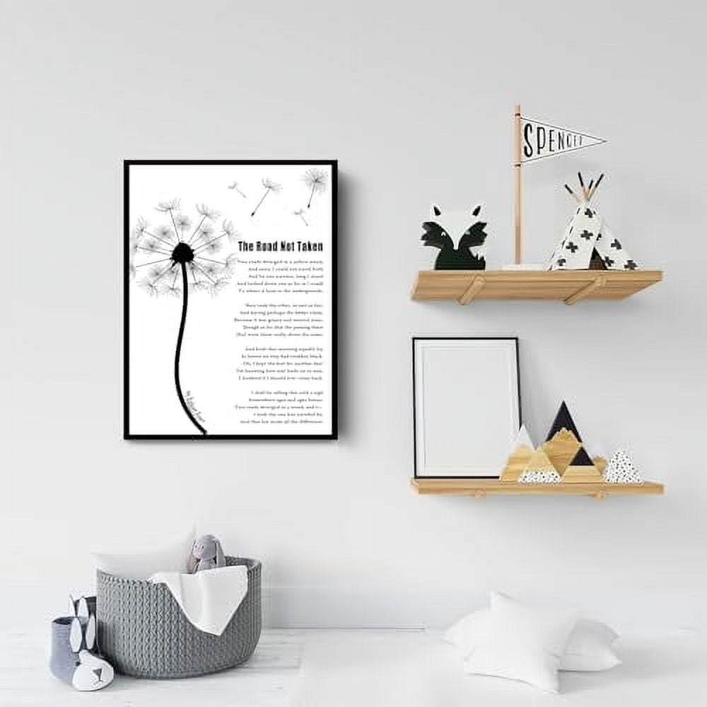 Inspirational Decor The Road Not Taken Wall Art Robert Frost Poem ...