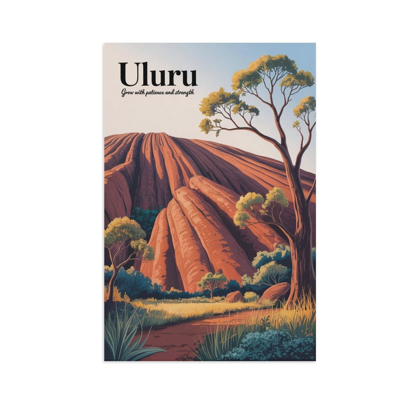 Inspirational Decor Uluru Ayers Rock Motivational Travel Wall Art for ...