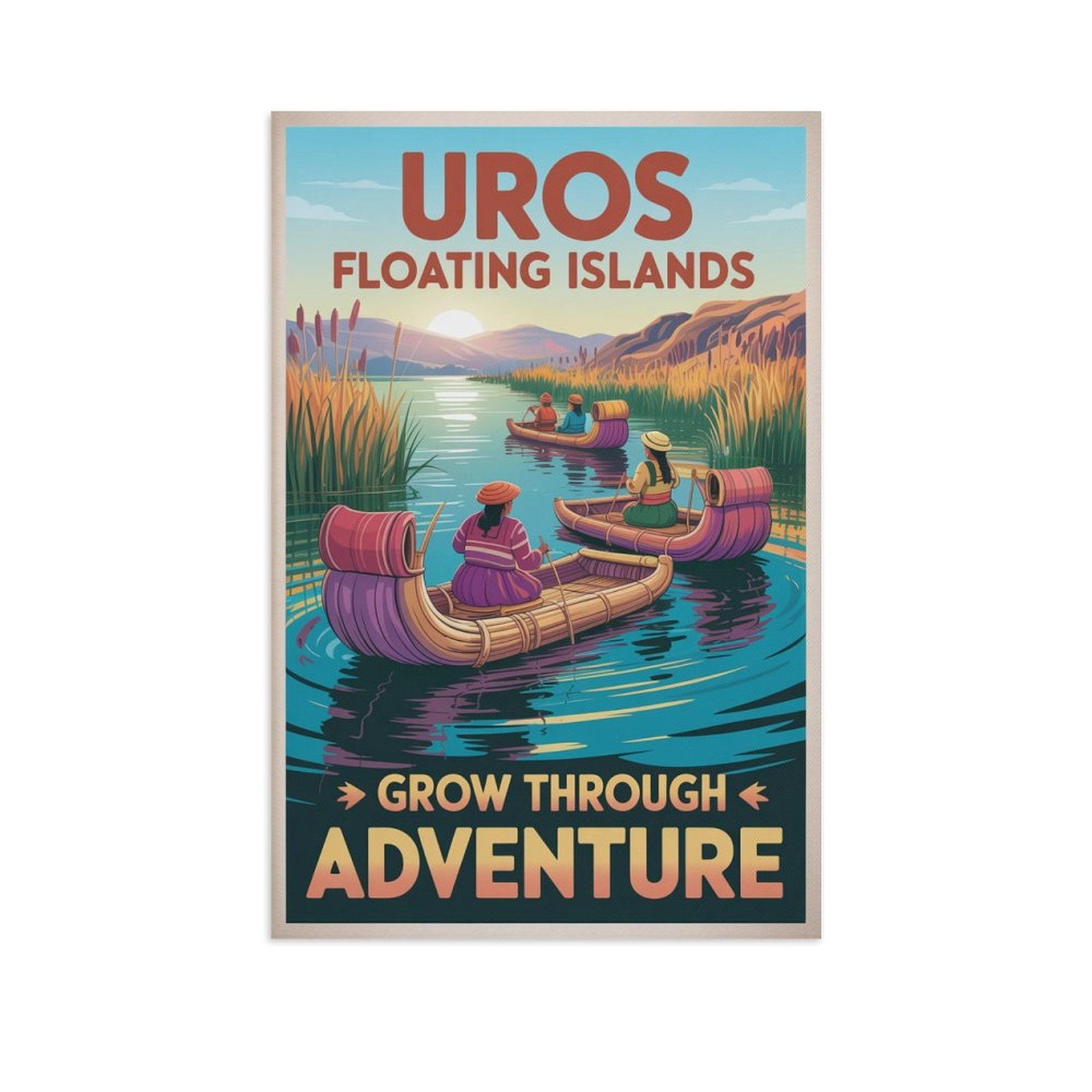 Inspirational Decor Uros Floating Islands Motivational Retro Travel ...