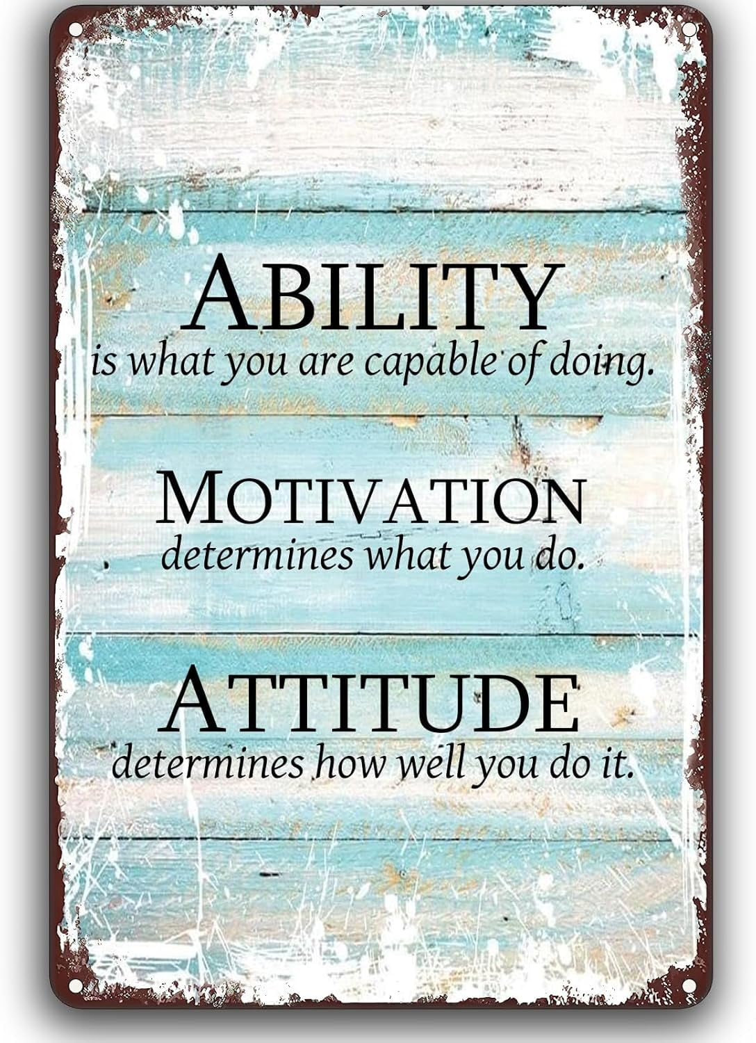 Inspirational Decor Vintage Metal Sign Ability is What You Are Capable ...