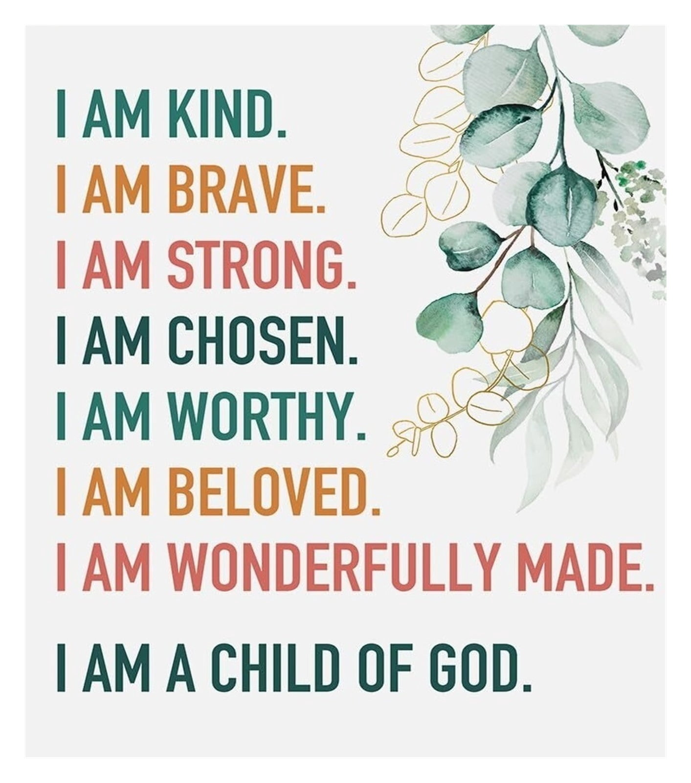 Inspirational Decor poster I am a Child of God Christian Gift for Baby ...