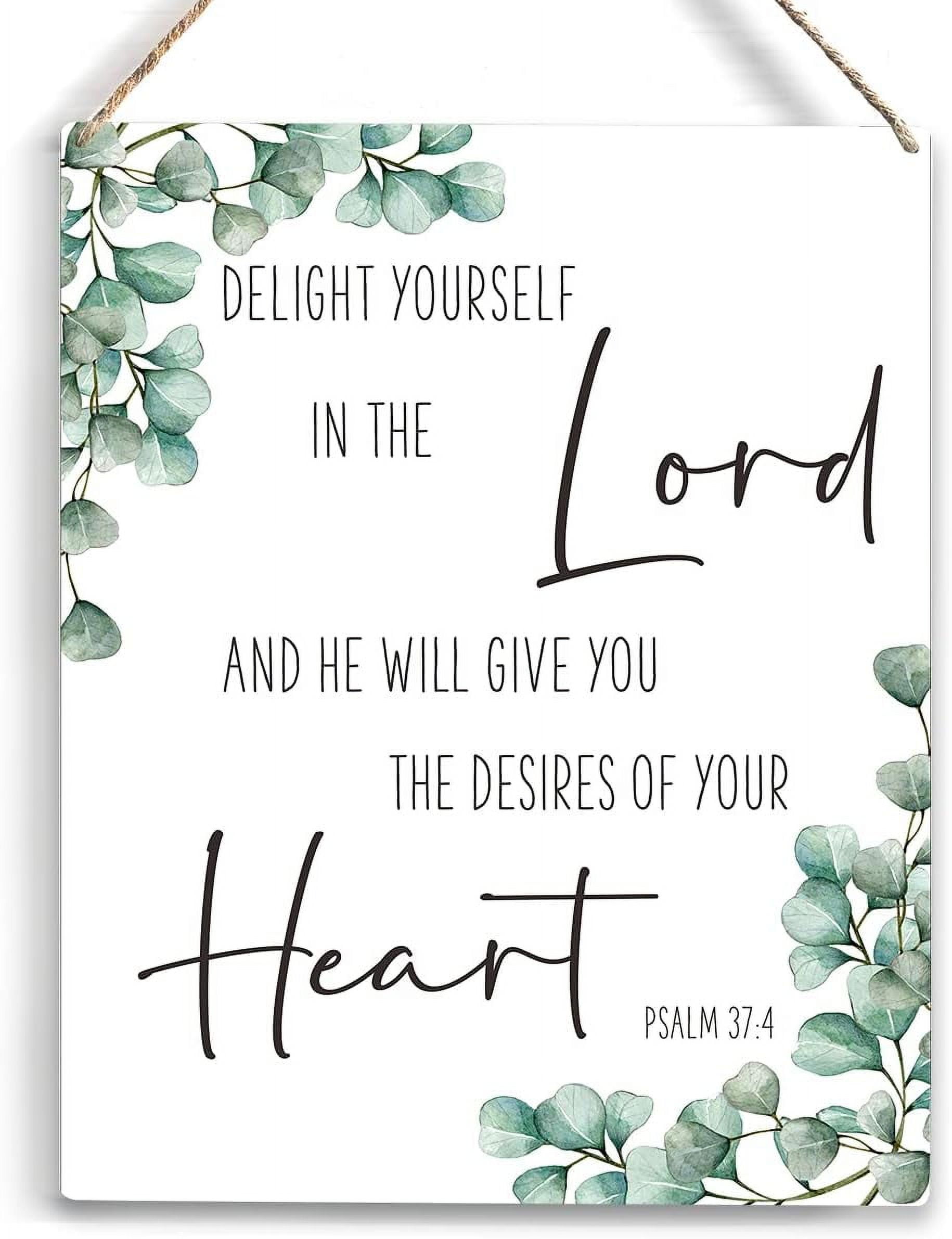 Inspirational Delight Yourself in the Lord Bible Verse Wood Sign Rustic ...