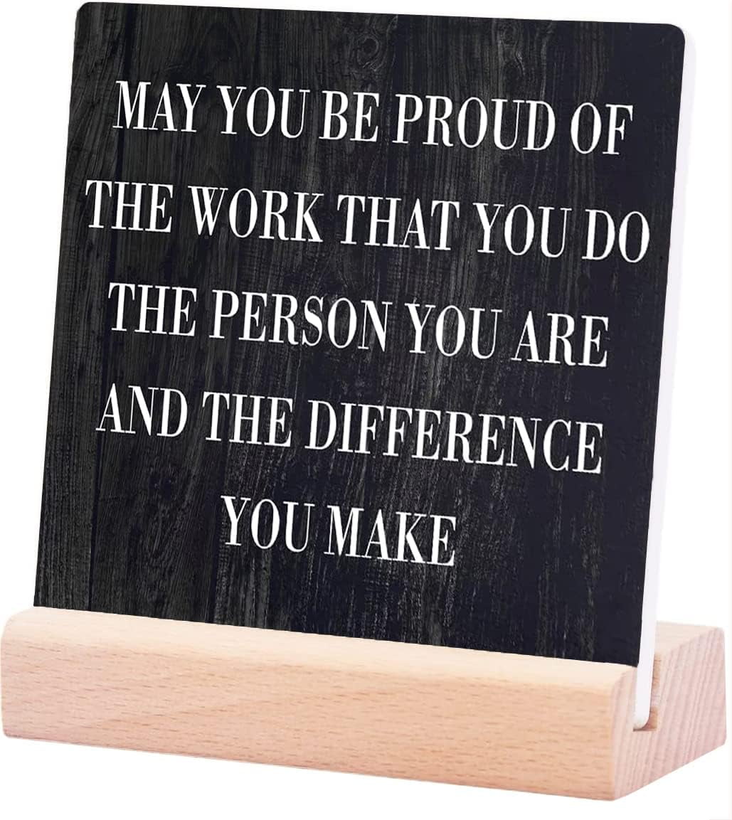 Inspirational Desk Decor Ceramic Table Sign Plaque Thank You Employee ...