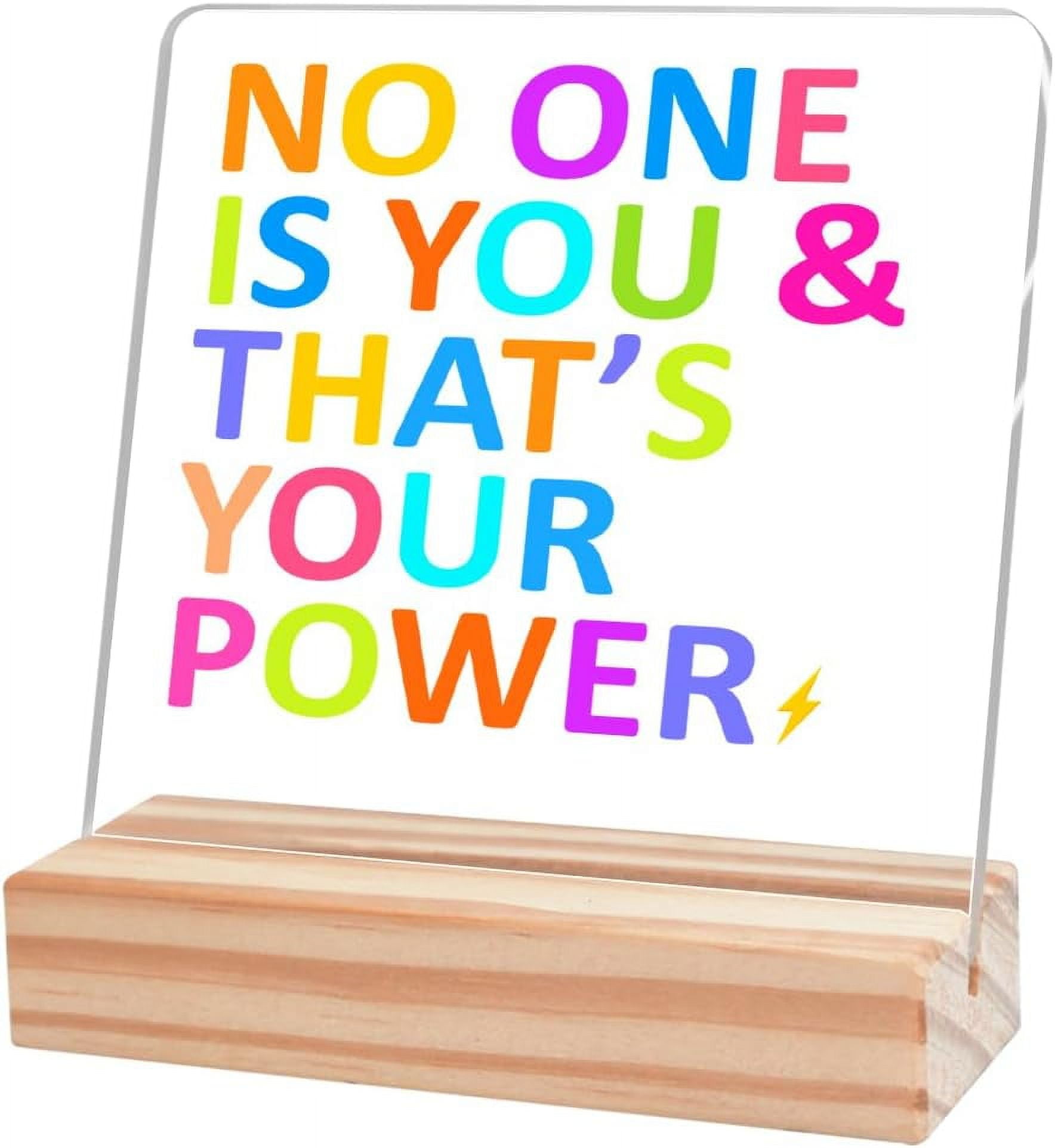 Inspirational Desk Decor,Encouragement Gifts For Women Girls Kids,No One Is You And That'S Your ...