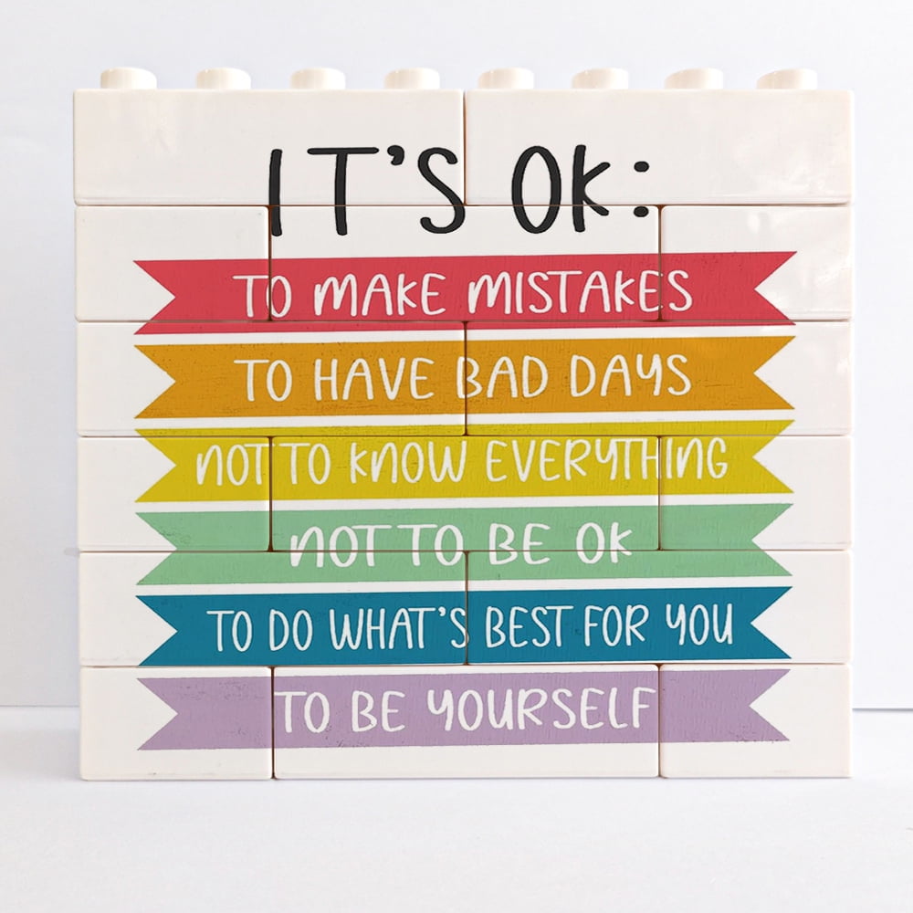 Inspirational Desk Decor,It'S Ok Mental Health Building Bricks Blocks ...