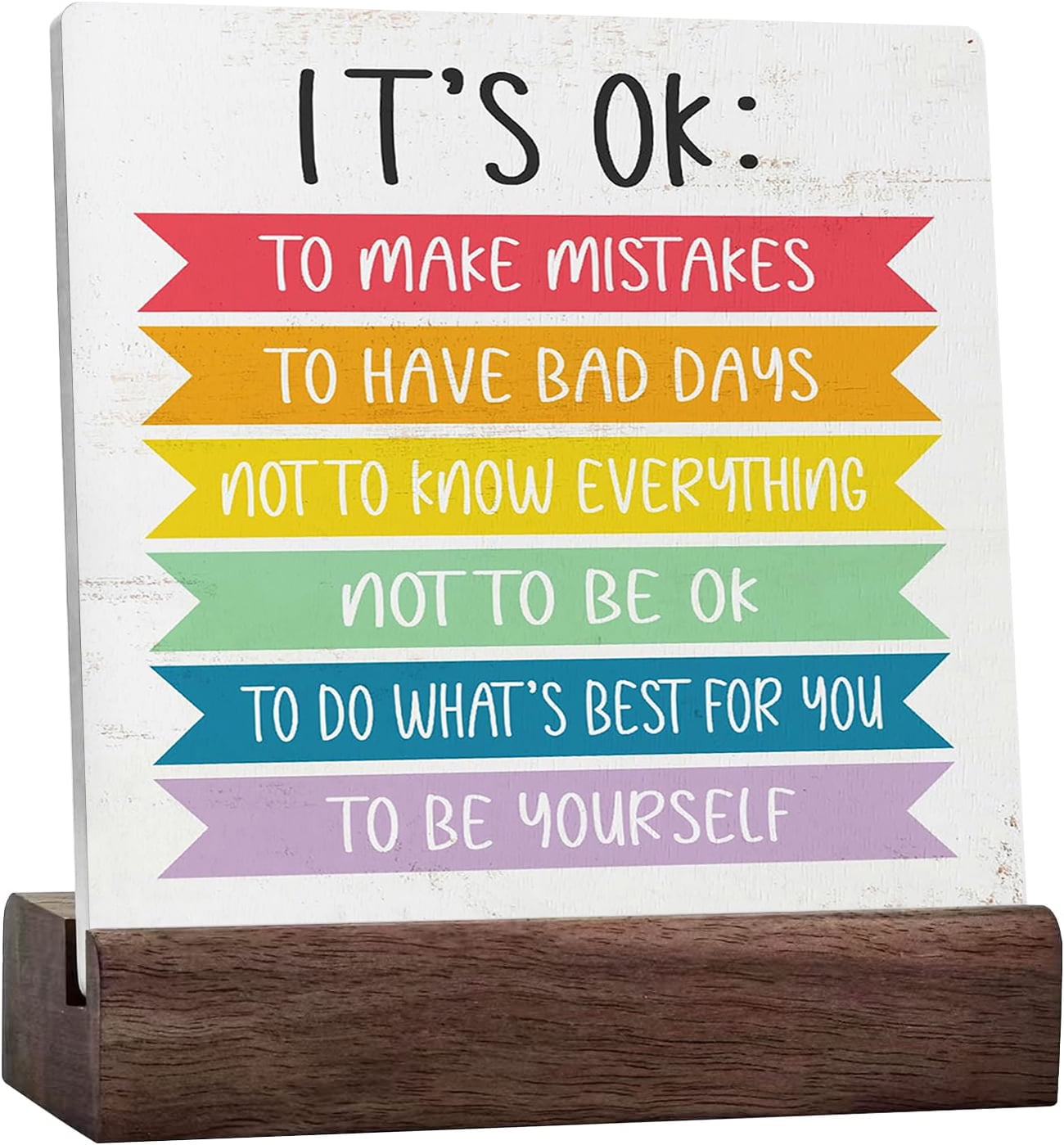 Inspirational Desk Decor,It's Ok Mental Health Ceramic Table Sign Desk ...