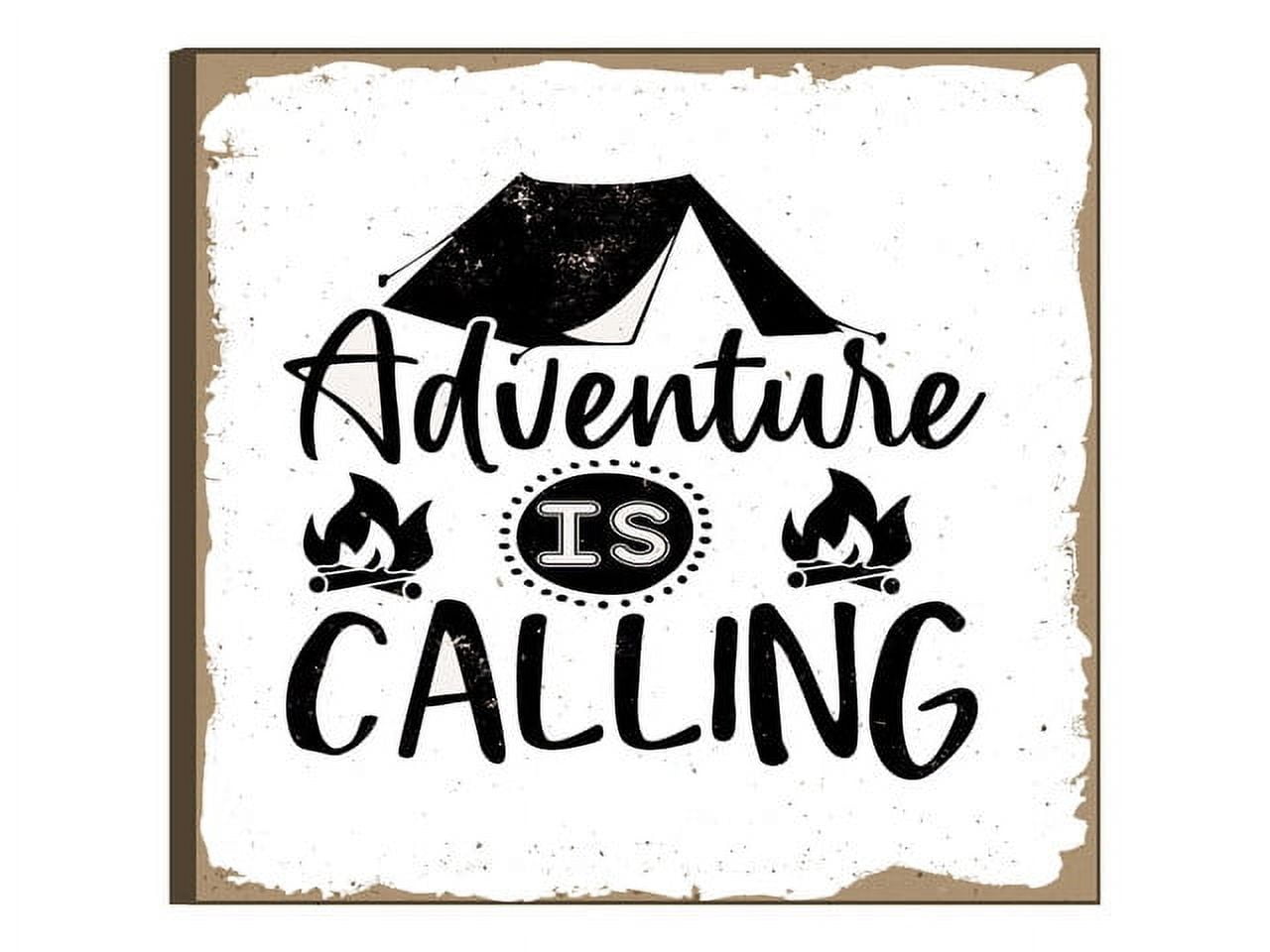 Inspirational Desk Sign Wall Hanging Adventure is Calling - Retro ...
