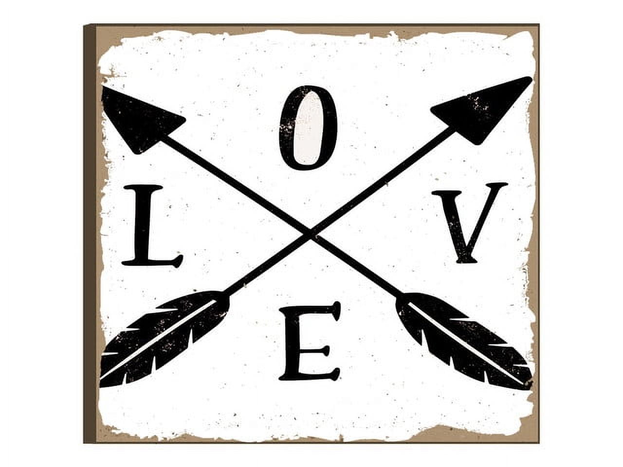 Inspirational Desk Sign Wall Hanging Crossed Arrows Love - Retro ...