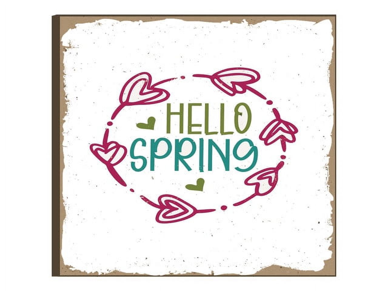 Inspirational Desk Sign Wall Hanging Hello Spring - Morden Motivational ...