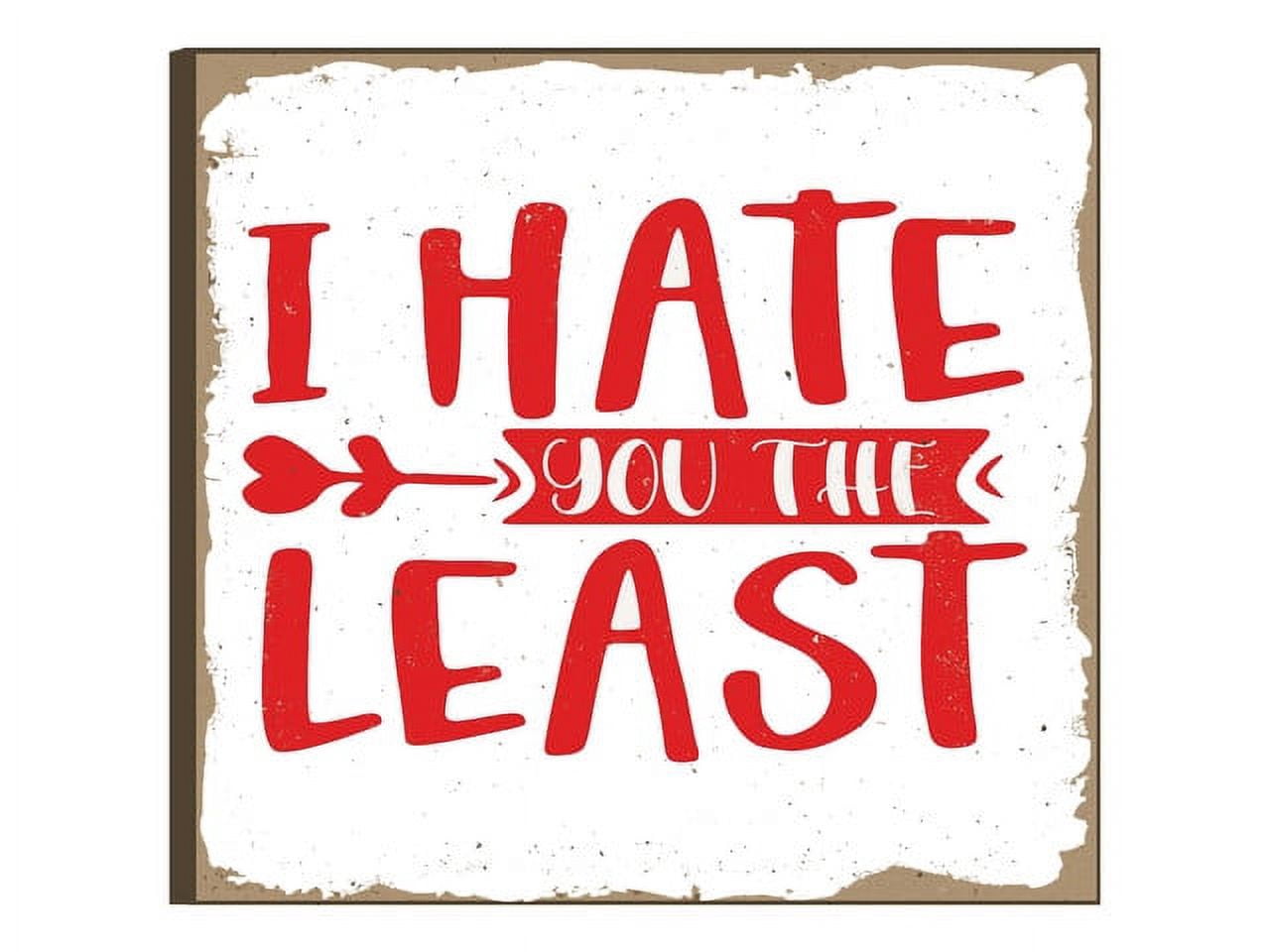 Inspirational Desk Sign Wall Hanging I Hate You the Least Motivational ...
