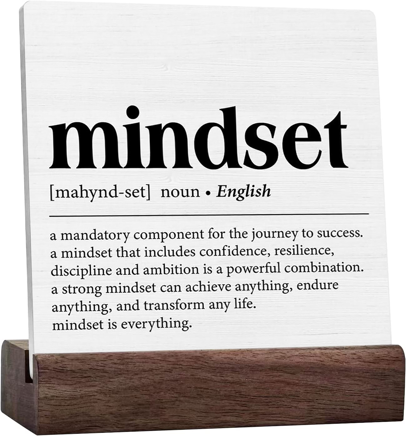 Inspirational Desk Signs Rustic Mindset Definition Ceramic Desk Sign ...