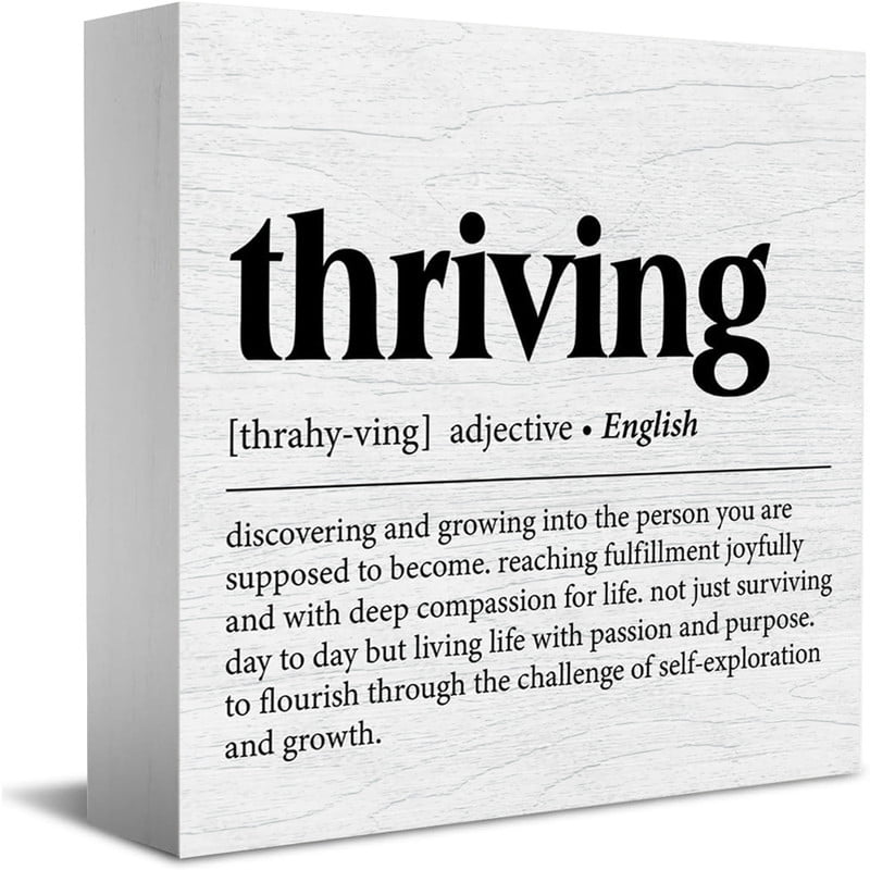 Inspirational Desk Signs Rustic Thriving Definition Wood Sign ...
