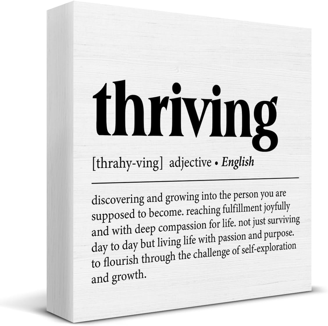 Inspirational Desk Signs Rustic Thriving Definition Wood Sign ...