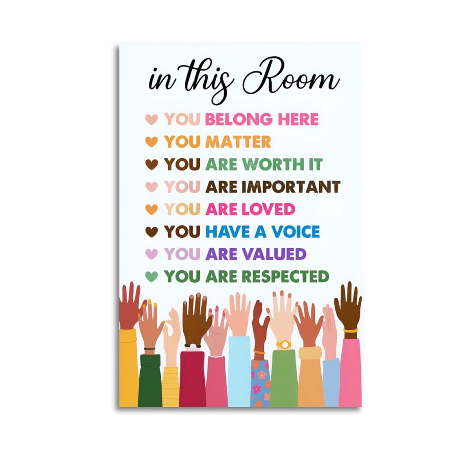 Inspirational Diversity Wall Art in This Room Watercolor Canvas ...