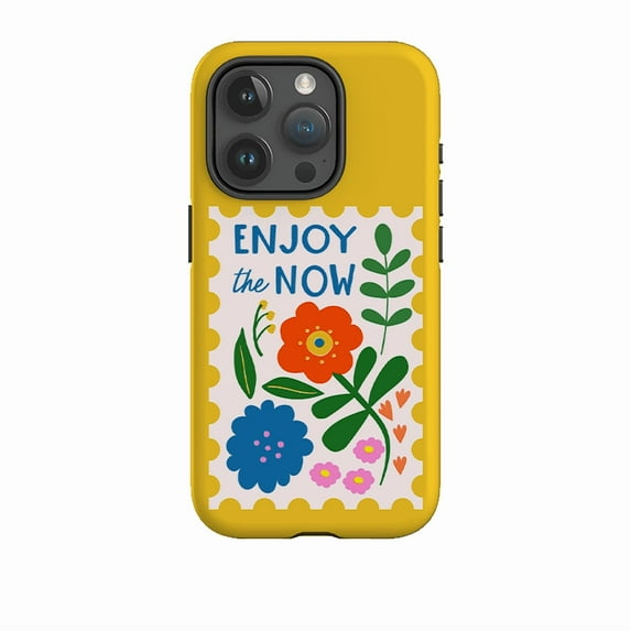 Inspirational Enjoy The Now Positive Quote iPhone Case 17 16 15 14 13 ...