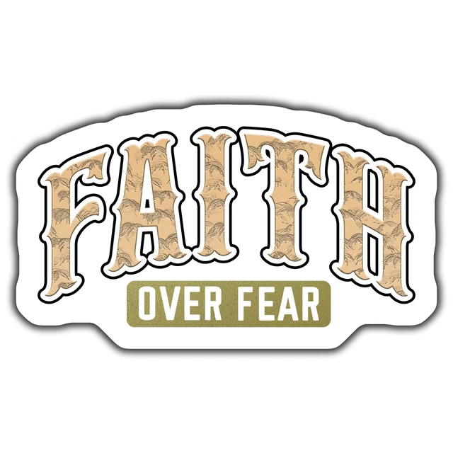 Inspirational Faith Over Fear Sticker, Motivational Decal For Laptops ...