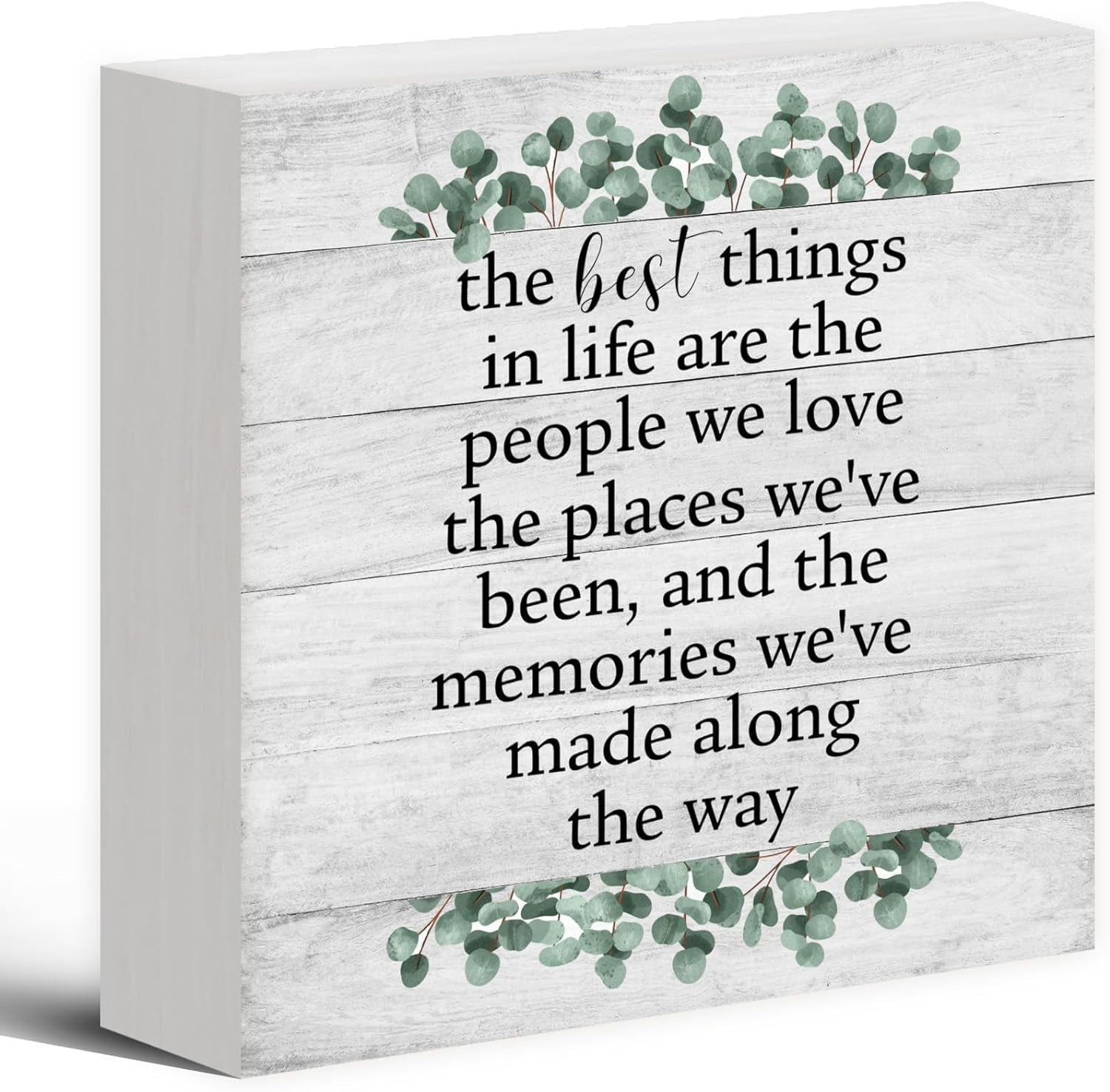 Inspirational Family Wood Box Sign Desk Decor, Gift For Family Friends, Positive Blessed Signs ...