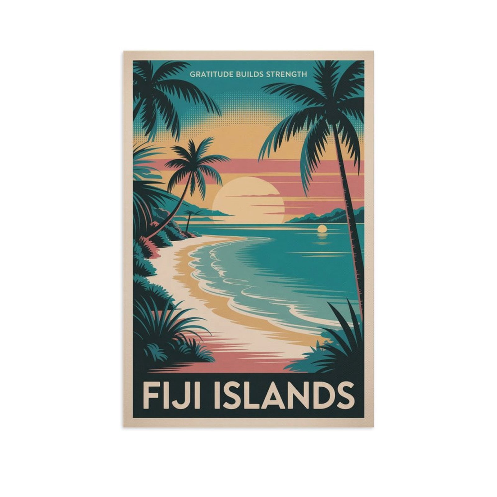 Inspirational Fiji Islands Poster Retro Motivational Vintage Travel ...